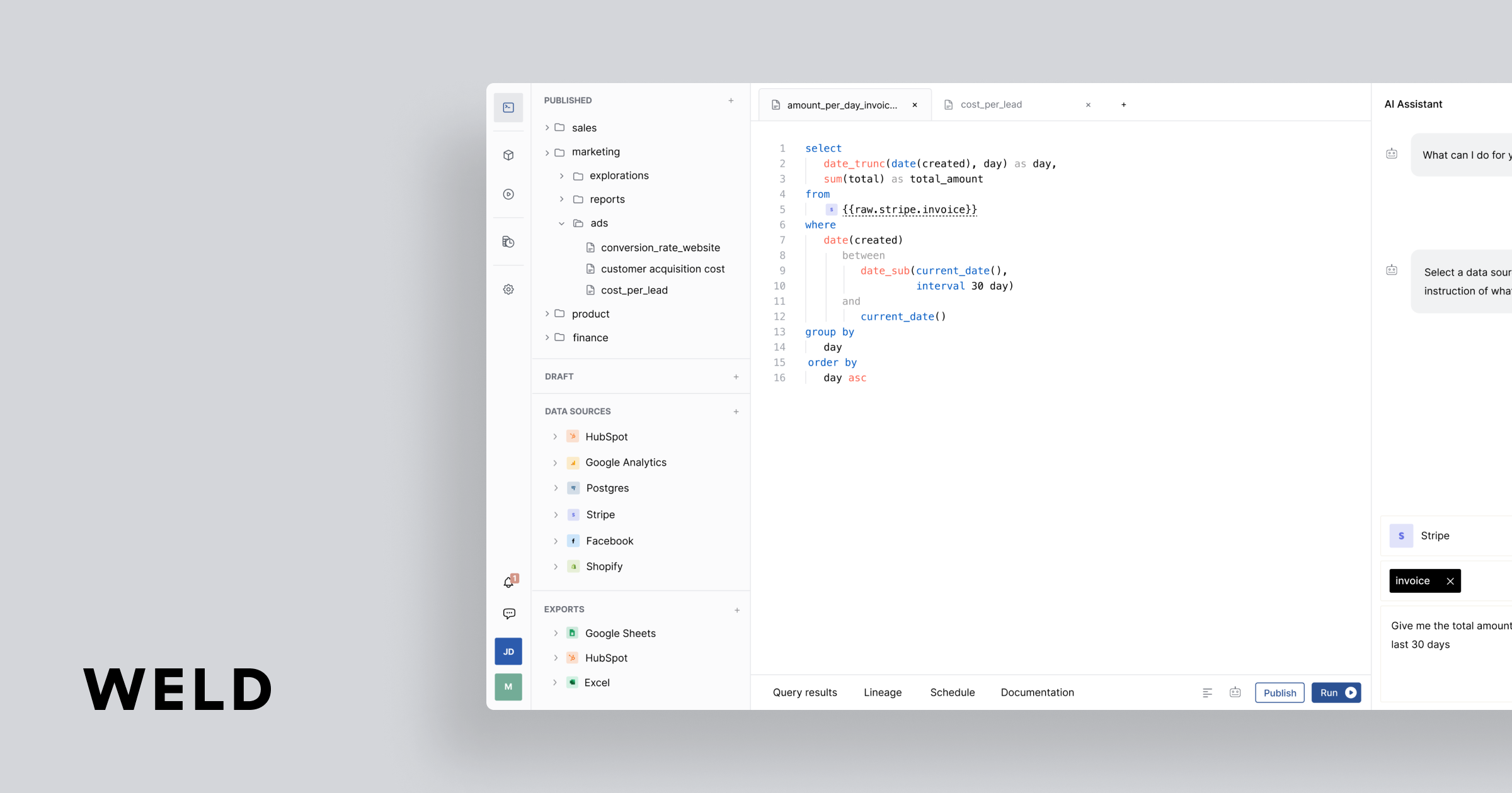 Sync your data in minutes | WELD